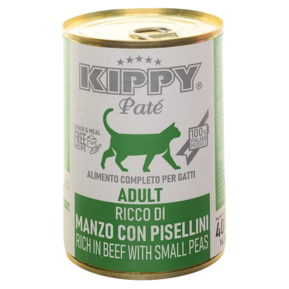 Kippy Wet Food For adult Cat beef with Small Peas 400 gr– Petfast.shop